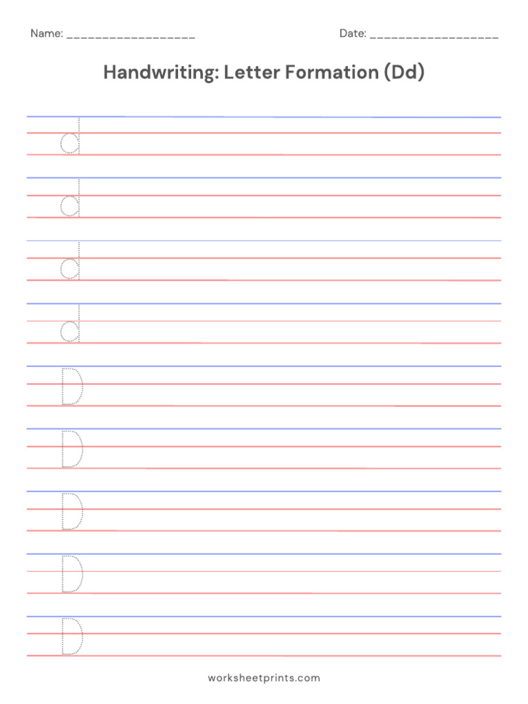 Handwriting Letter Formation D | PDF