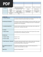 Grade 3 Detailed Lesson Plan Mathematics | PDF | Yarn | Lesson Plan