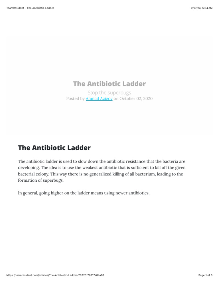 3 TeamResident - The Antibiotic Ladder | PDF | Beta Lactamase | Gram ...