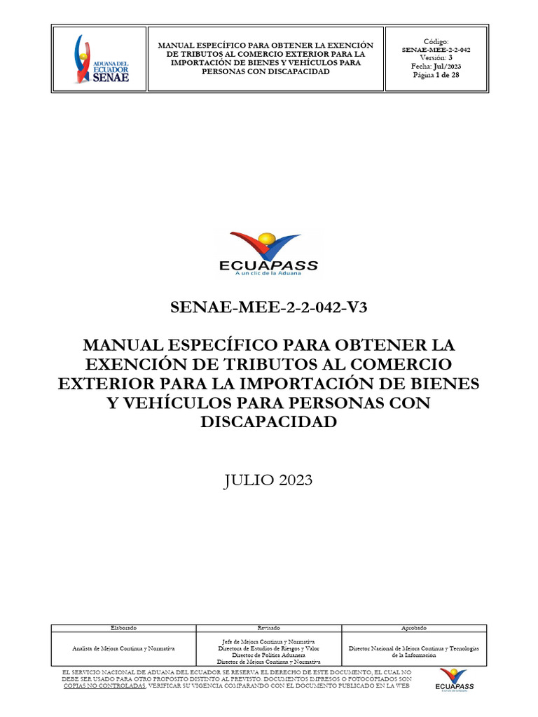 Senae Mee 2 2 042 V3 | PDF | aduana | El comercio internacional