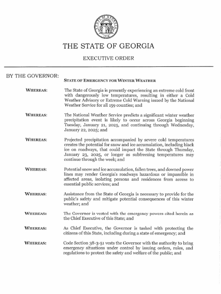 Georgia State of Emergency | PDF