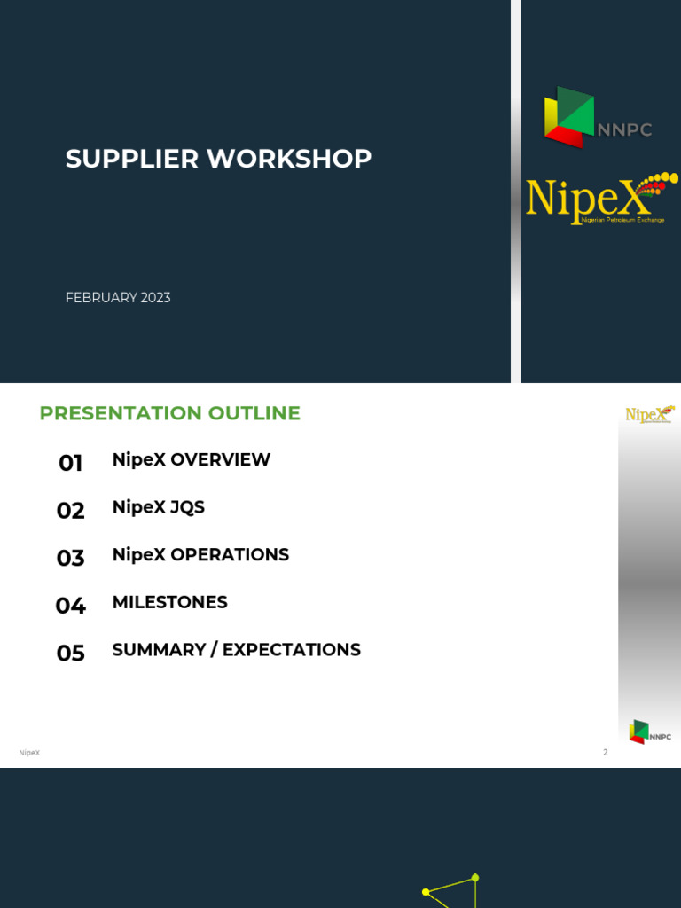 NipeX 2023 SUPPLIER WORKSHOPS - UPDATED | PDF | Computing