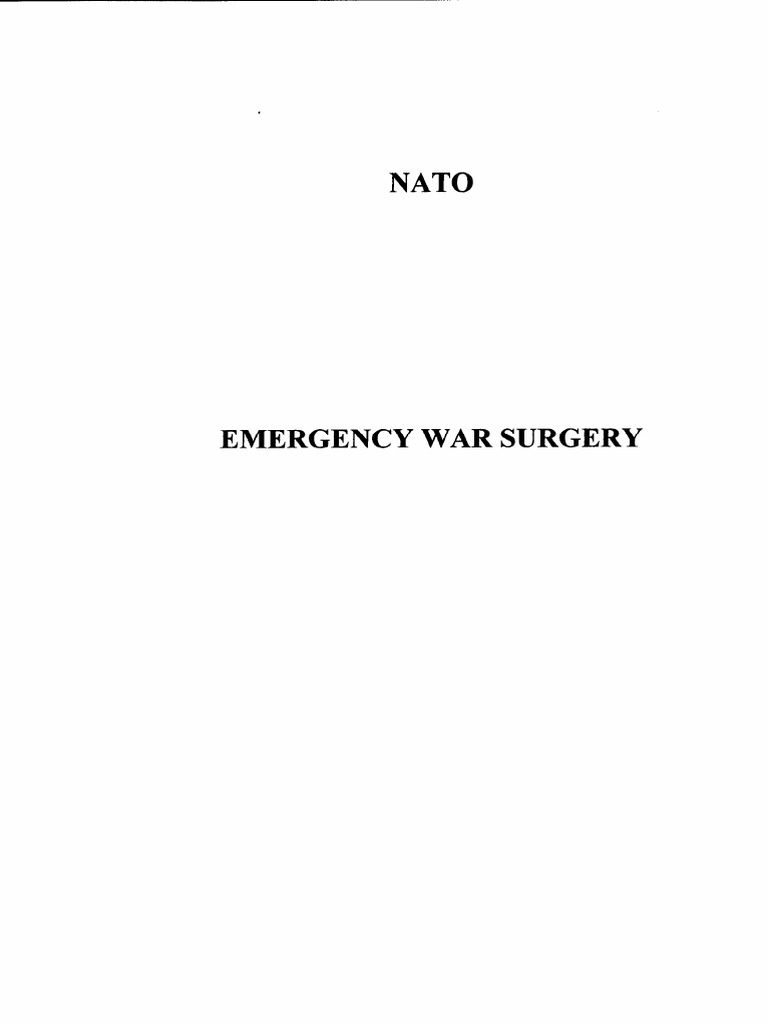 (MM) NATO Emergency War Surgery | PDF | Emergency Department | Surgery