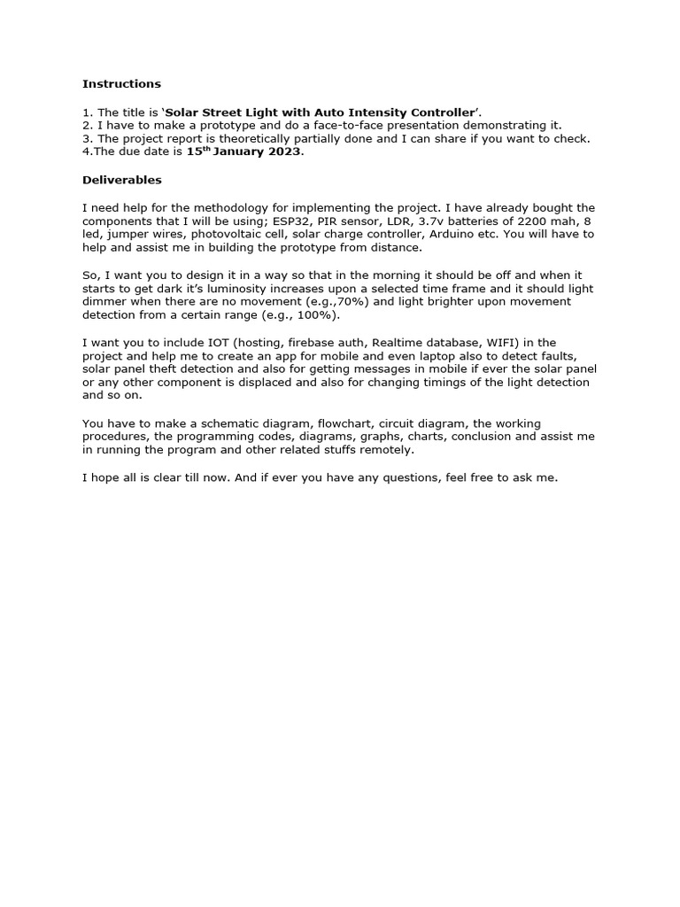 Instructions For Project | PDF