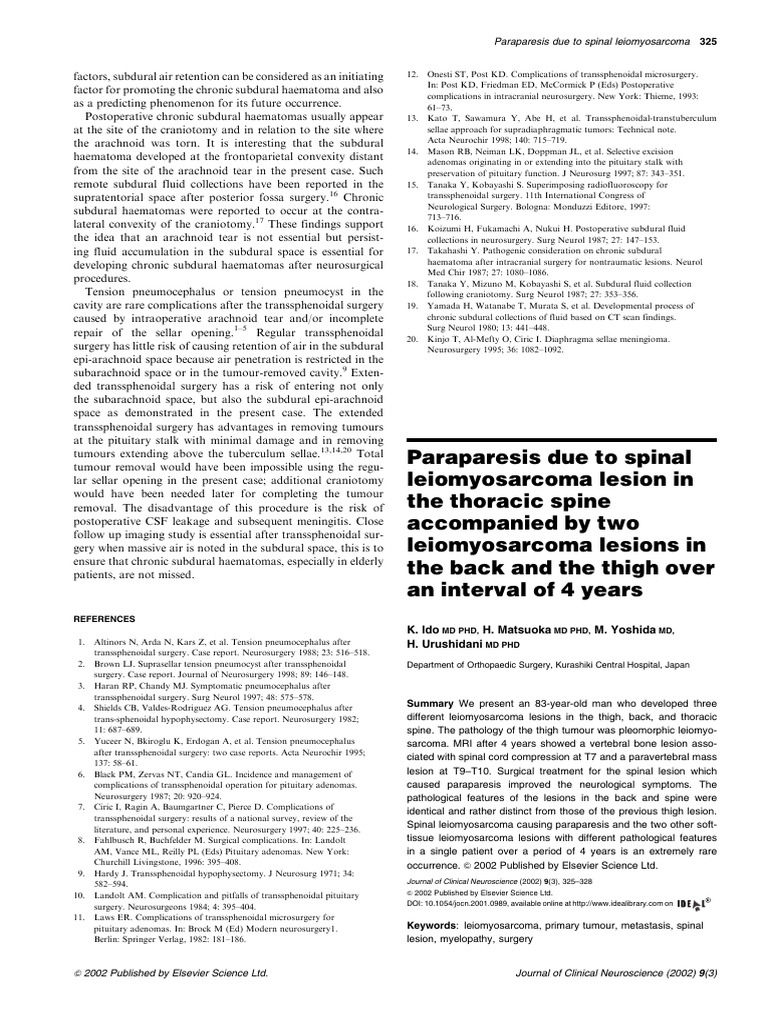 (Journal of Clinical Neuroscience 2002-May Vol. 9 Iss. 3) Paraparesis Due To Spinal ...