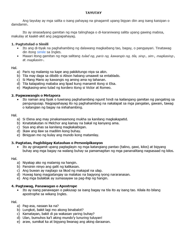 TAYUTAY | PDF