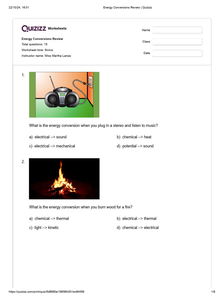Energy Conversions | PDF | Quantity | Power (Physics)