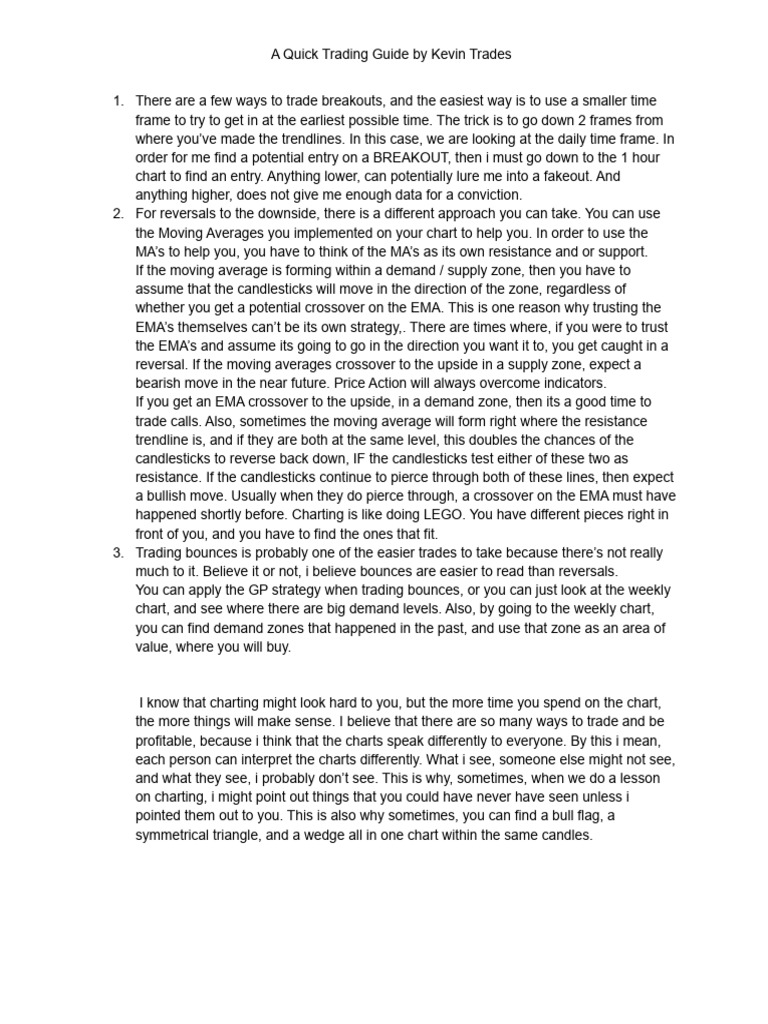 Trading Guide by Kevin Trades | PDF | Stocks | Risk Management