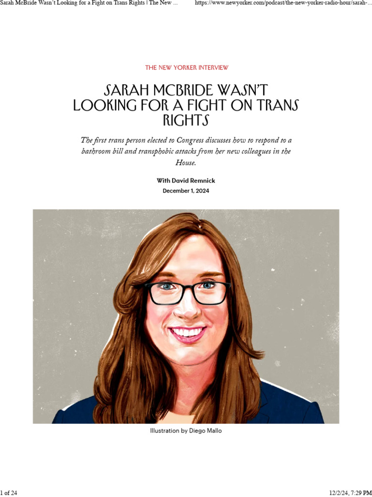 Sarah McBride on Trans Rights in Congress | PDF | Cost Of Living ...