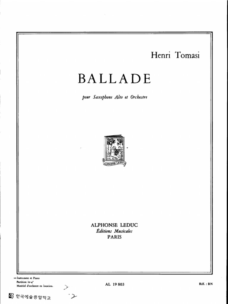 Ballade Tomasi | PDF