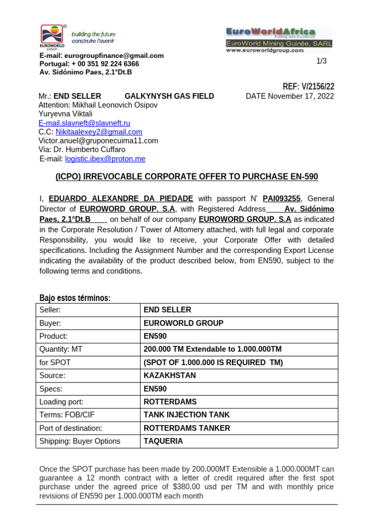 ICPO Irrevocable Confirmed Purchase Order1 | PDF