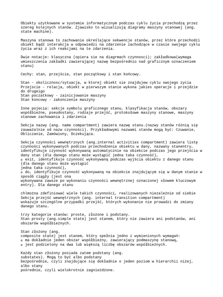 Uml Maszyna Stanow | PDF