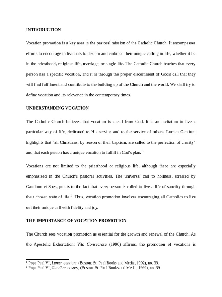 Vocation Promotion | PDF | Catholic Church | Prayer