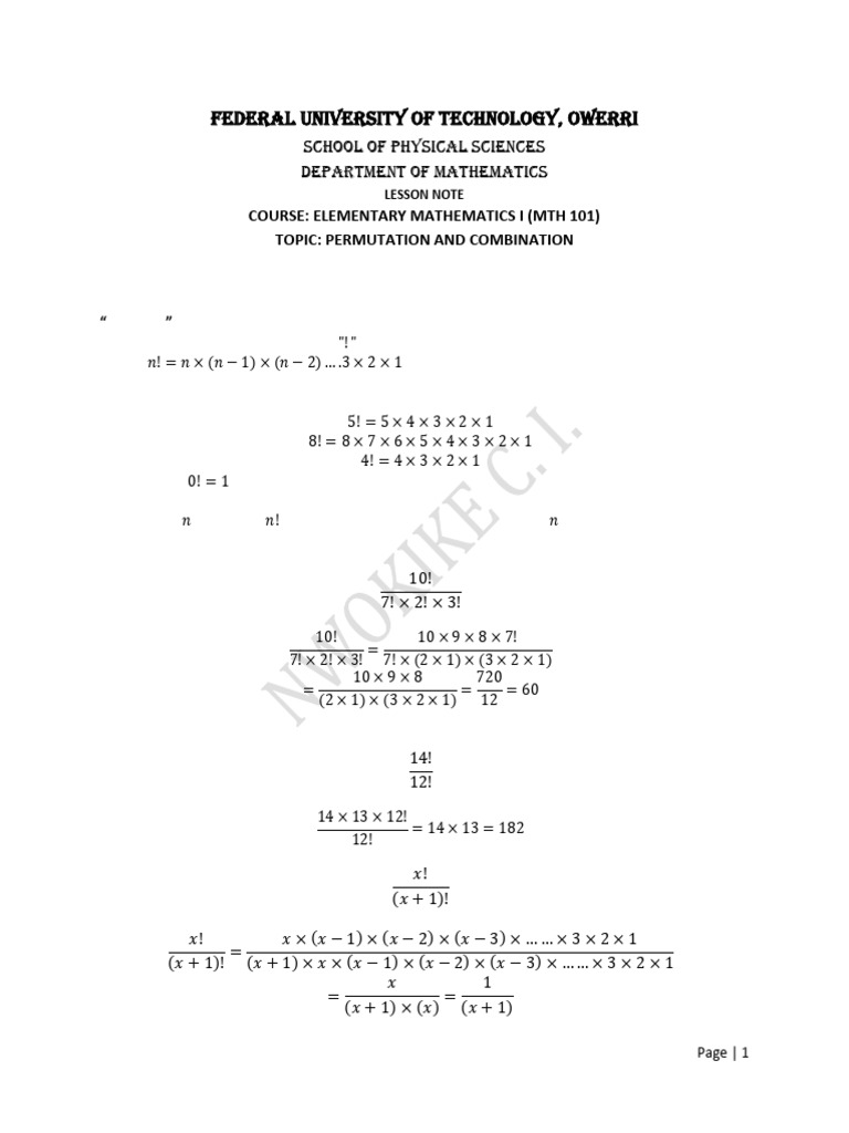 Permutation and Combination CCMAS | PDF | Permutation | Mathematics