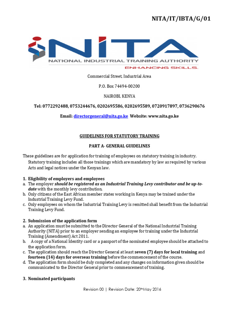 G01 Guidelines For Statutory Training | PDF | Employment | Occupational ...