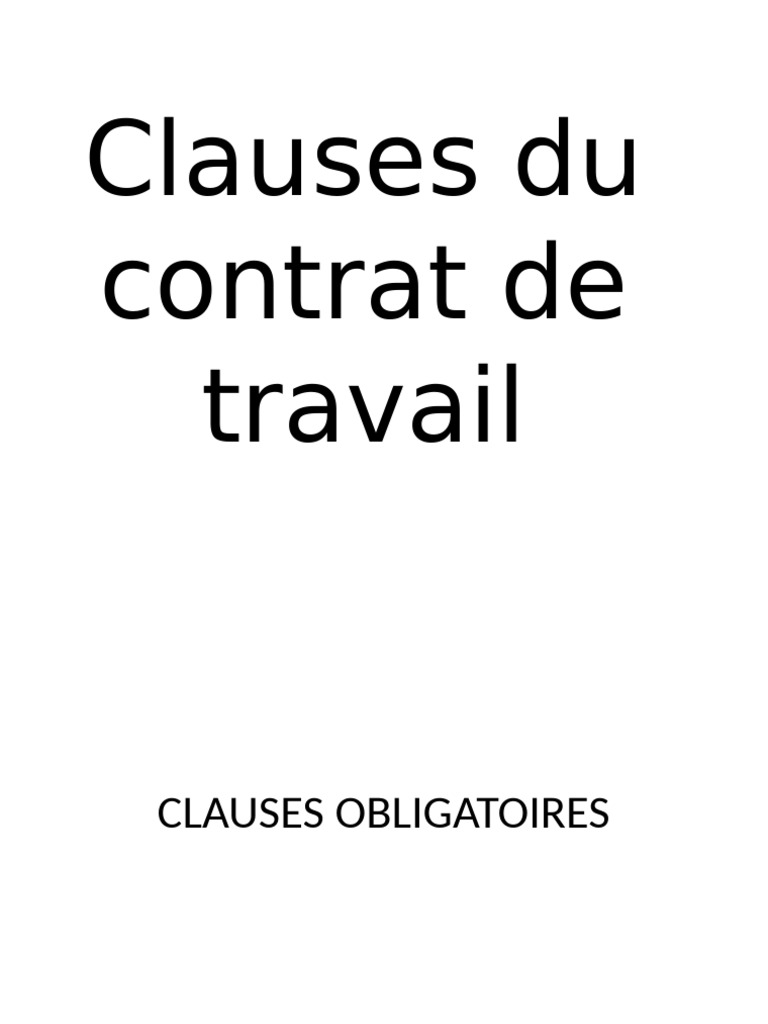 Clauses-du-contrat-de-travail | PDF | Business | Travail