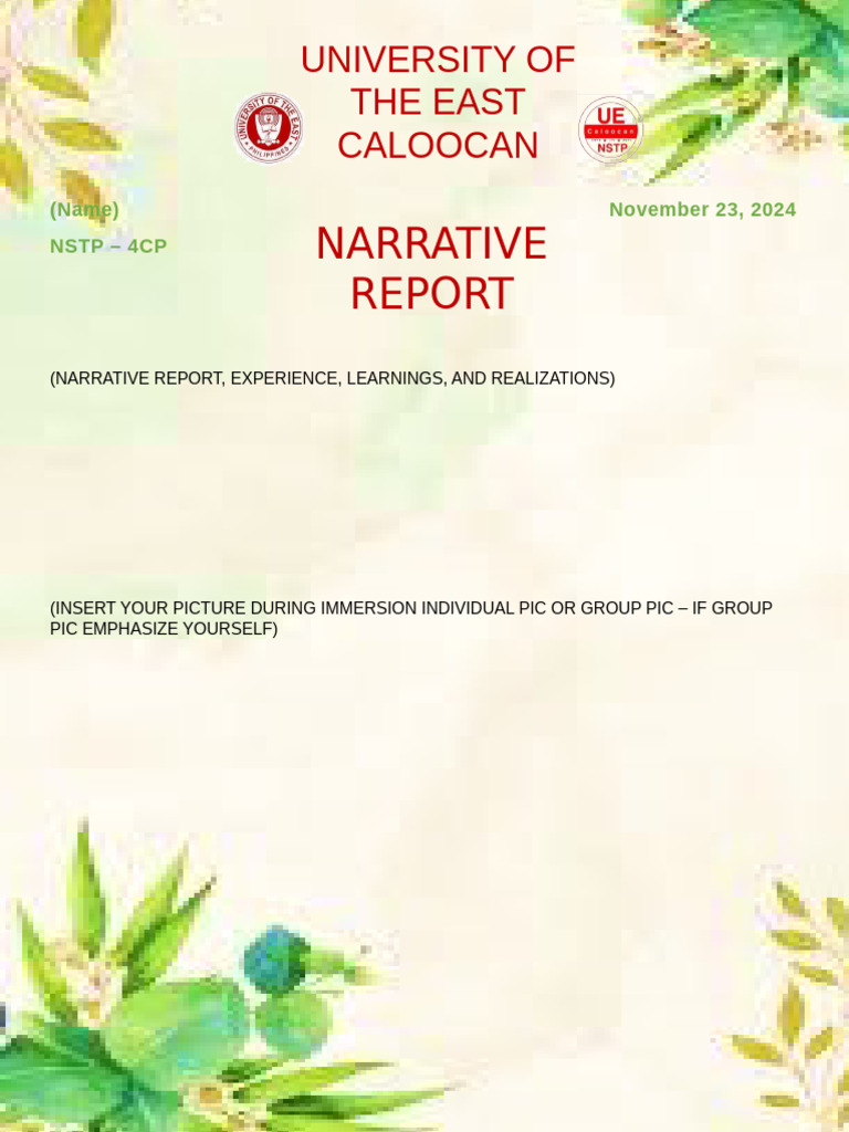 Individual Narrative Report 4cp (2) | PDF