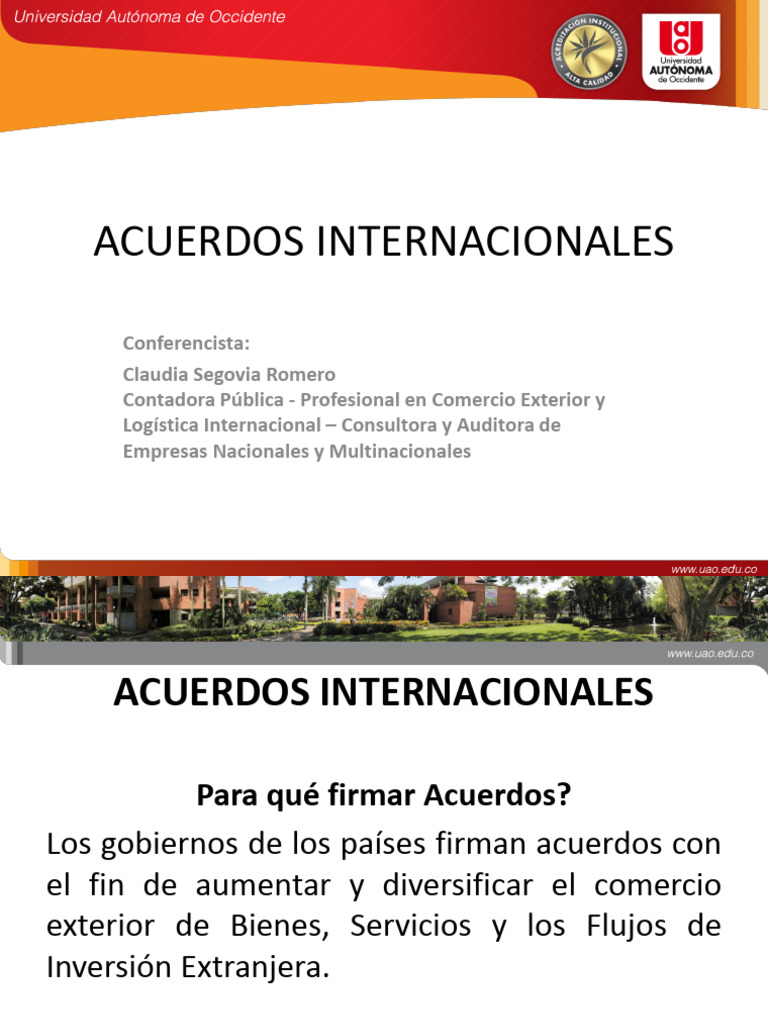 Presentacion Acuerdos Internacionales CSR - LSC | PDF | Colombia | Comercio