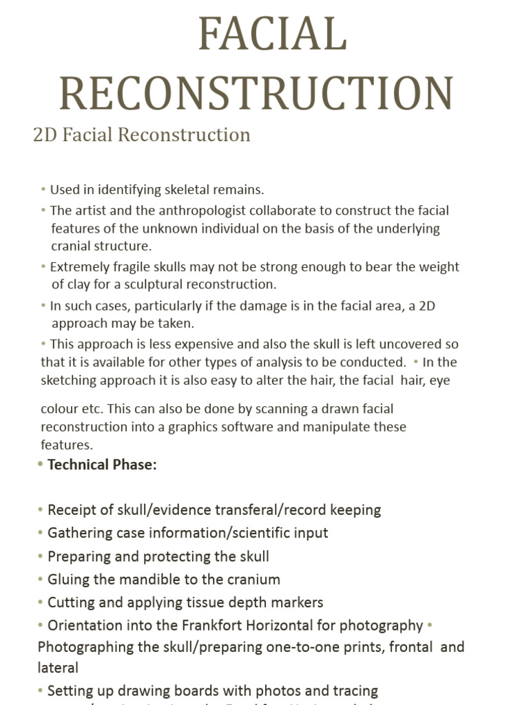 Forensic Facial Reconstruction Techniques | PDF | Skull | Drawing