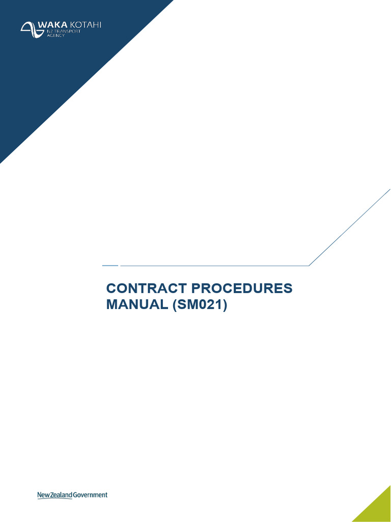 Contract Procedures Manual Sm021 September 2020 | PDF | Business