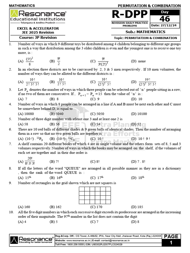 Excel & Accelerator Rdpp Mat Day-46 p & c | PDF | Euclidean Geometry ...