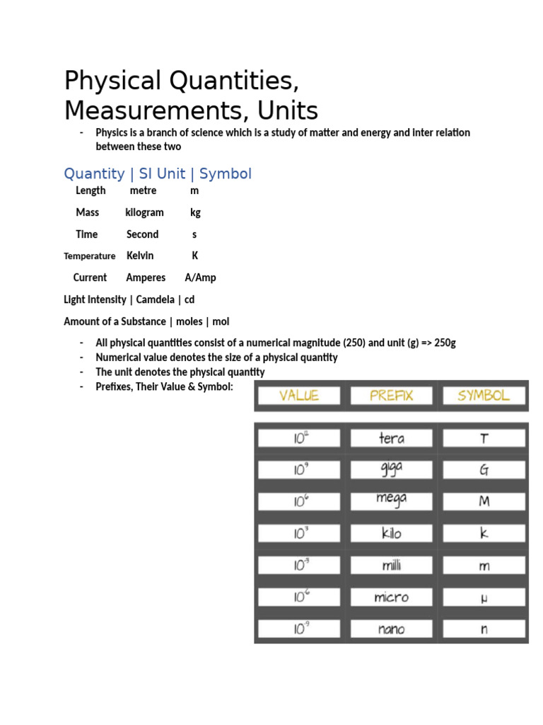 Physical Quantities | PDF | Force | Weight