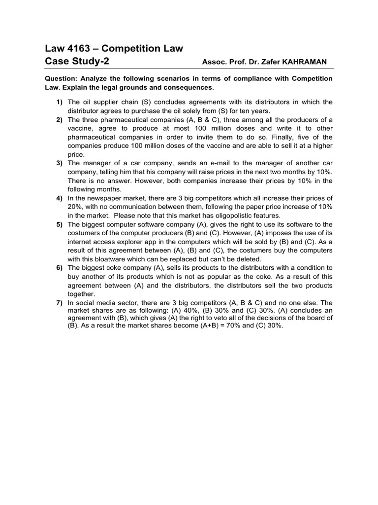 Competition Law Case Analysis | PDF