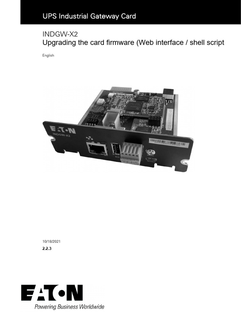 UPS Industrial Gateway Card - InDGW-X2 - Upgrade SOP | PDF | World Wide ...