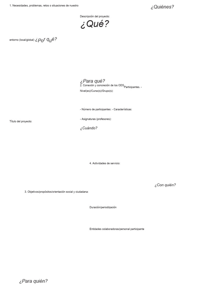 Ficha para el diseño de un proyecto de APS (3) | PDF