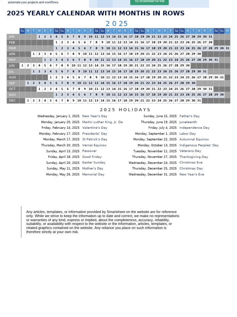 2025 Yearly Calendar Overview | PDF | Holidays | Observances