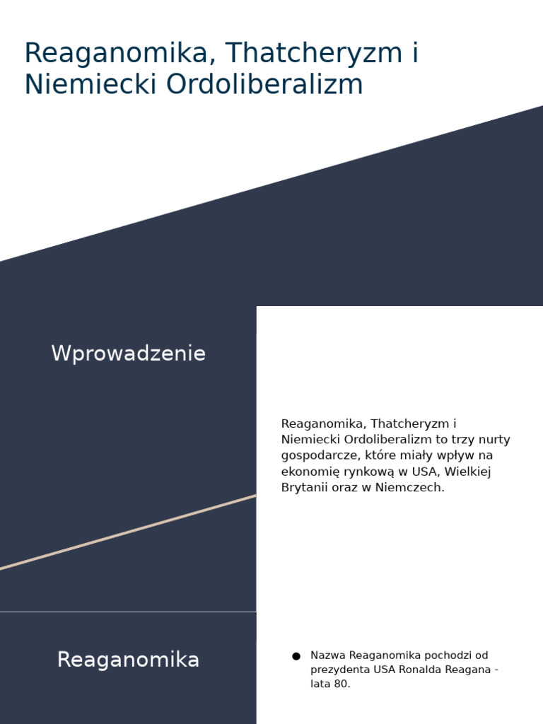 Reaganomika, Thatcheryzm I Niemiecki Ordoliberalizm | PDF