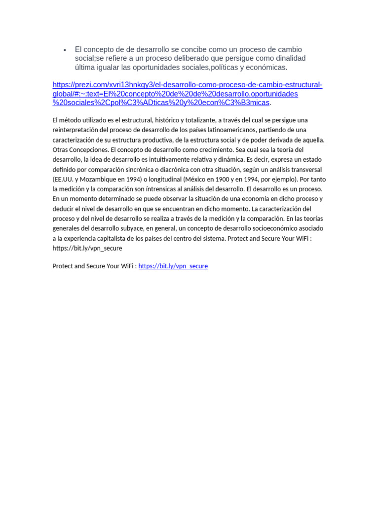Desarrollo: Proceso de Cambio Social | PDF
