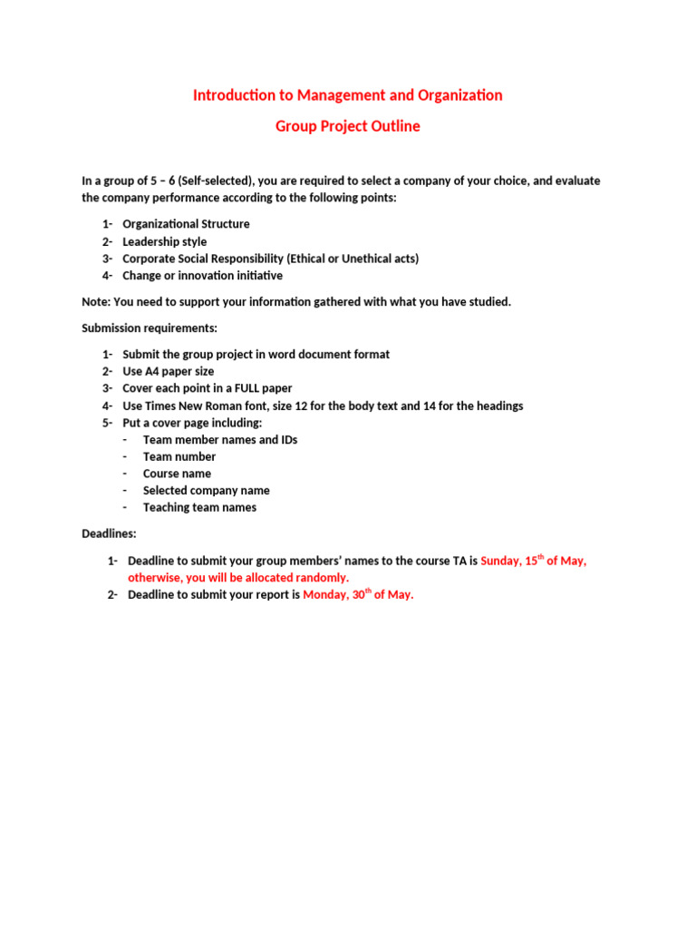 Group Project Outline | PDF