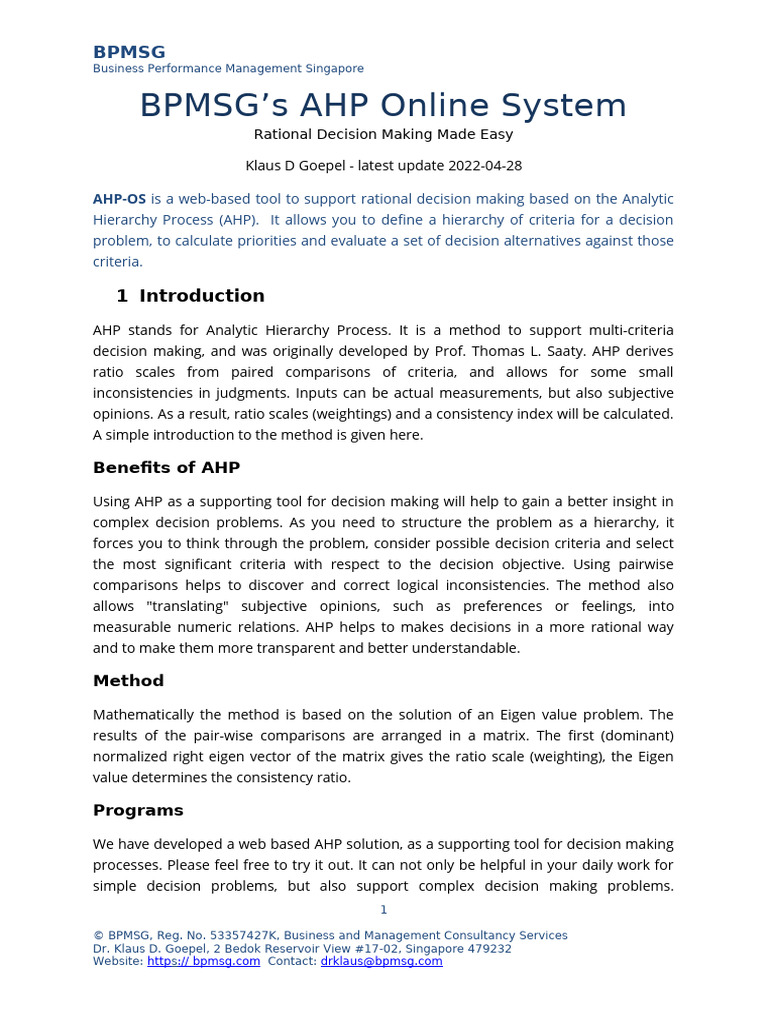BPMSG-AHP Online System | PDF | Applied Mathematics