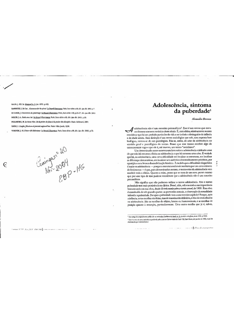 Adolesce - Ncia - Sintoma Da Puberdade (3) - 240304 - 214637 | PDF