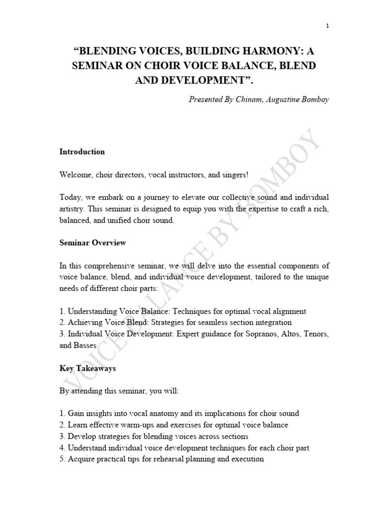 Voice Balance. | PDF | Singing | Human Voice