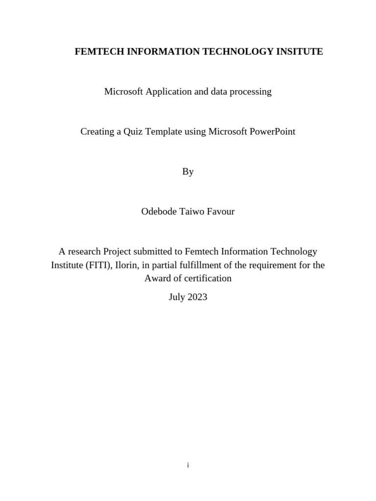 Femtech Information Technology Insitute | PDF