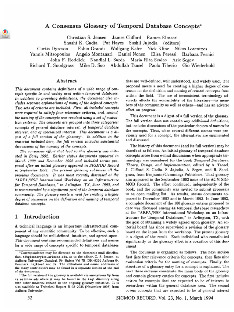 A Consensus Glossary of Temporal Database Concepts | PDF | Mathematics