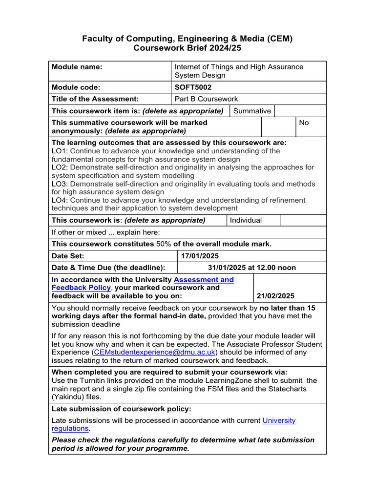 Coursework2024 25 SOFT5002 B | PDF | Automated Teller Machine ...