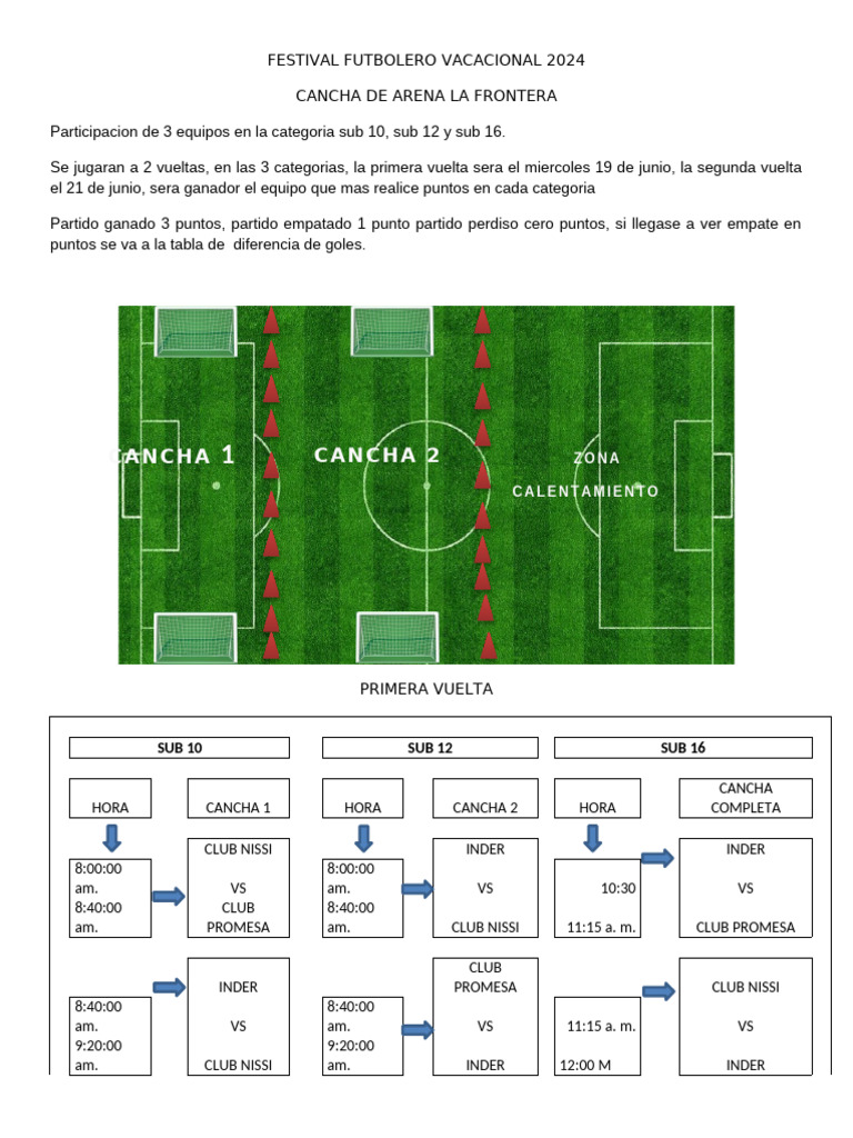 Festival Futbolero Vacacional 2024 | PDF