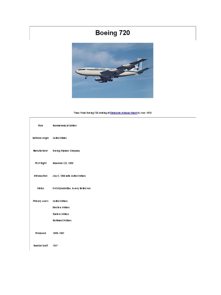 Boeing 720 | PDF | Aviation | Aircraft