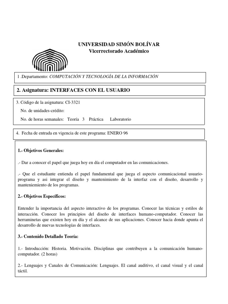 CI-3321 - Interfaces Con El Usuario - 1996-01 | PDF | Programa de computadora | Programación