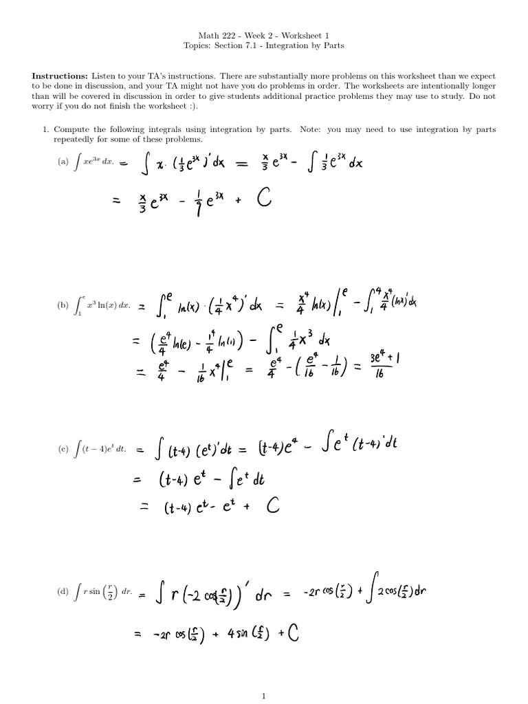 222 Spring 2021 Worksheet 2 Solutions | PDF | Trigonometry | Mathematical Concepts