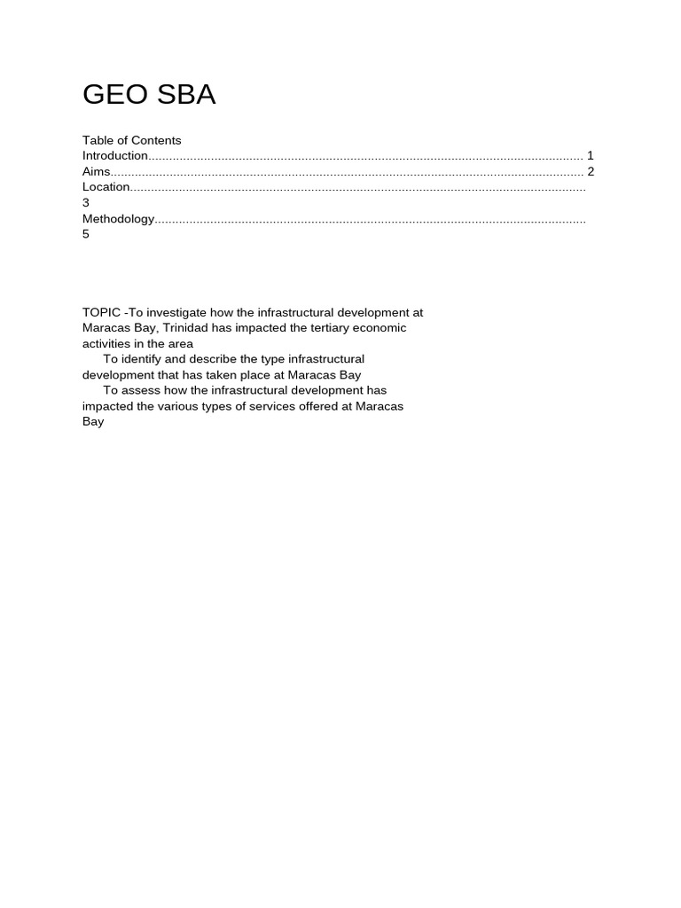 GEO SBA | PDF | Tourism | Trinidad And Tobago