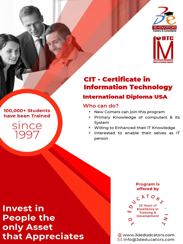 CIT Program Overview - 3D Educators | PDF | Window (Computing) | Method (Computer Programming)