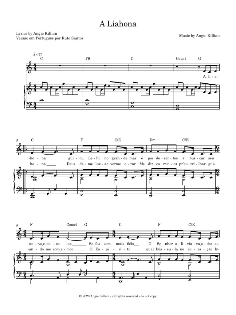 The Liahona Song - Portuguese - Full Score | PDF
