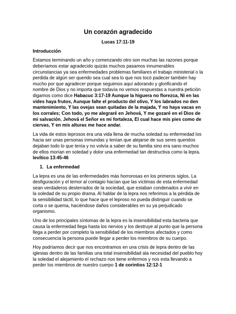 Un Corazón Agradecido | PDF | Lepra | Jesús