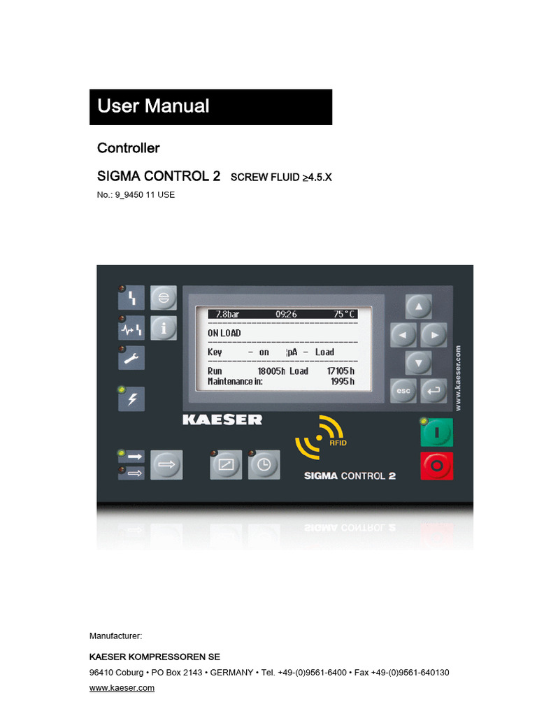 User-Manual Controller Sigma-Control-2 - 9 9450 11use | PDF | Menu (Computing) | Radio Frequency ...