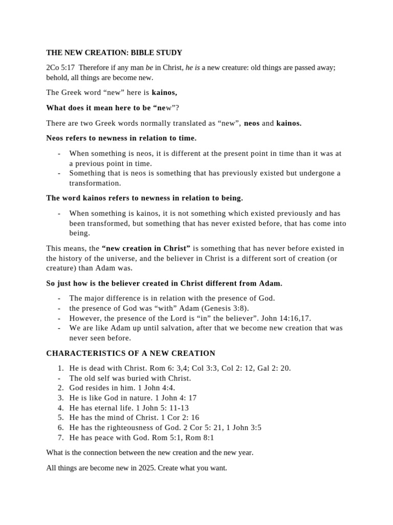 The New Creation | PDF