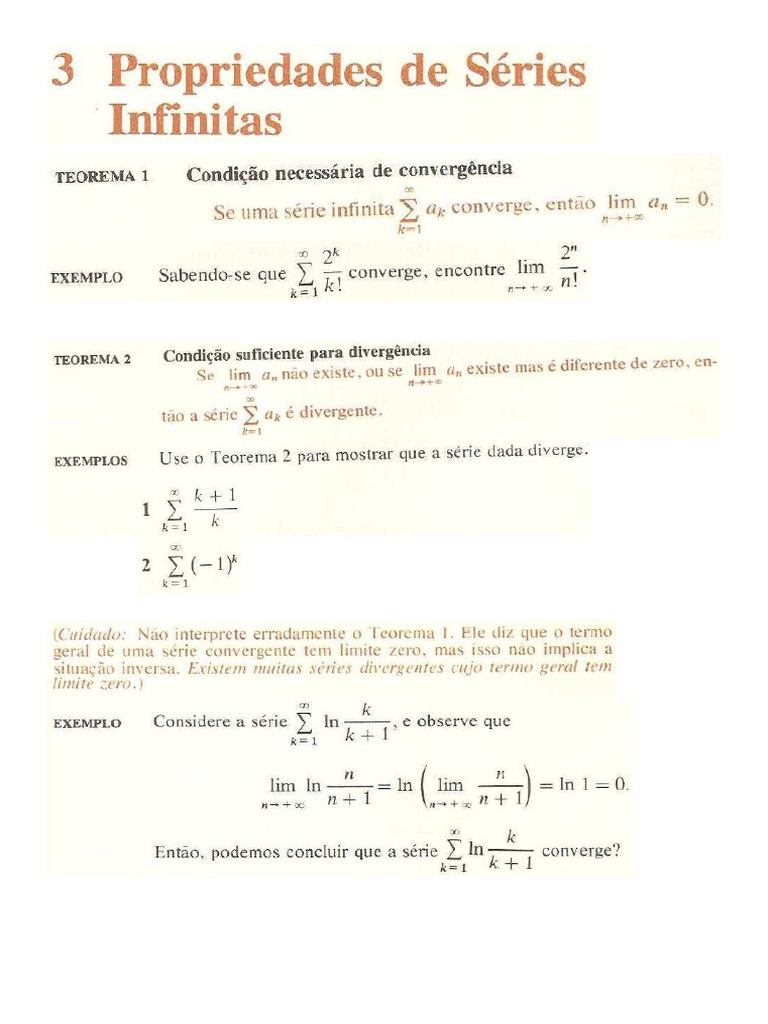 103 - Propriedades de Séries Infinitas | PDF